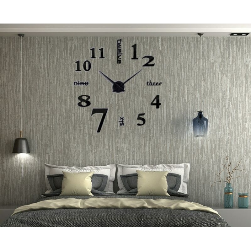 Jual jam dinding tembok motif 7 angka besar bahan full akrilik | Shopee ...