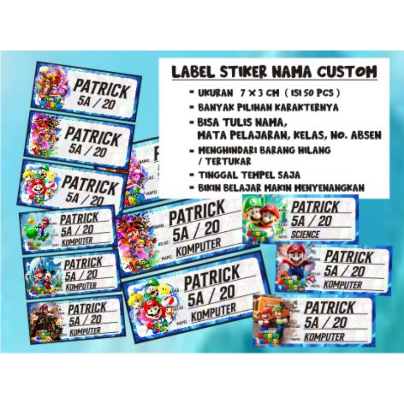 Jual Stiker Label Nama Custom Kekinian Baru & banyak yang suka isi 50 ...