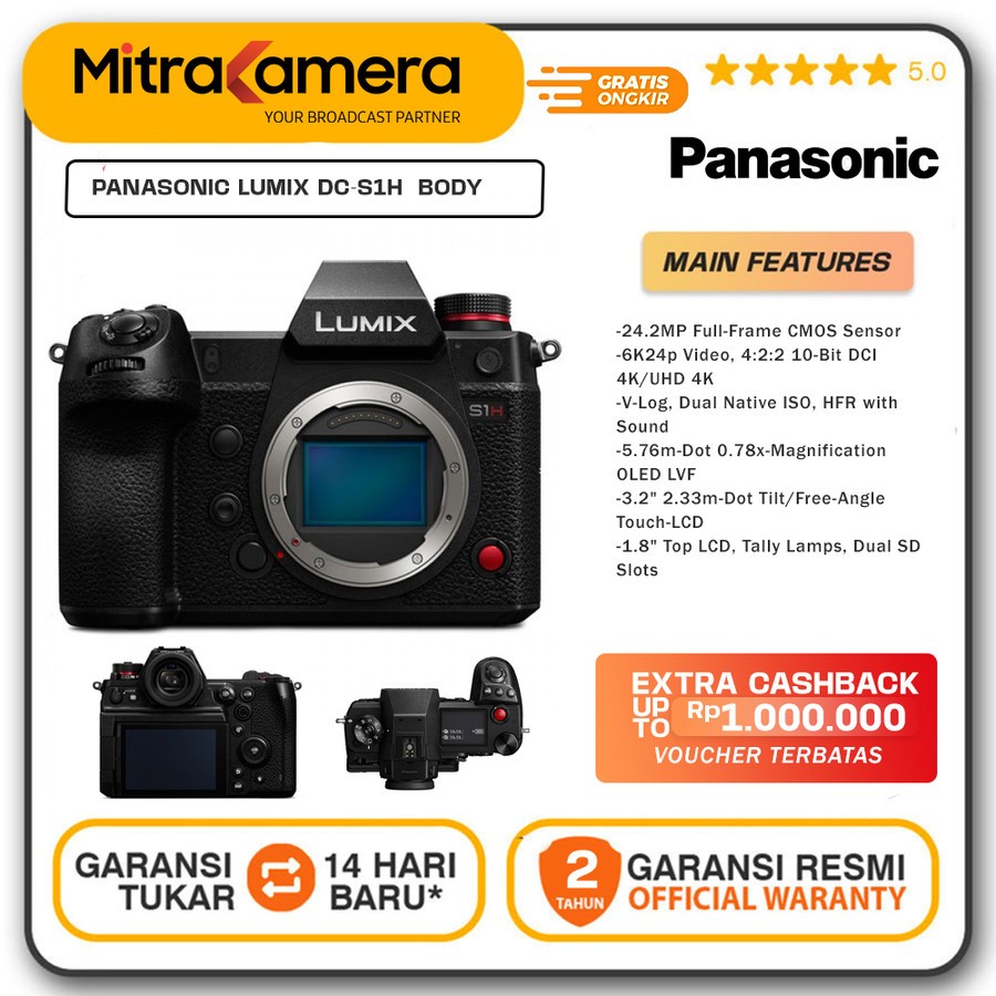 Jual Panasonic Lumix DC-S1H / Panasonic S1H Body / Lumix S1H Body Only | Shopee Indonesia