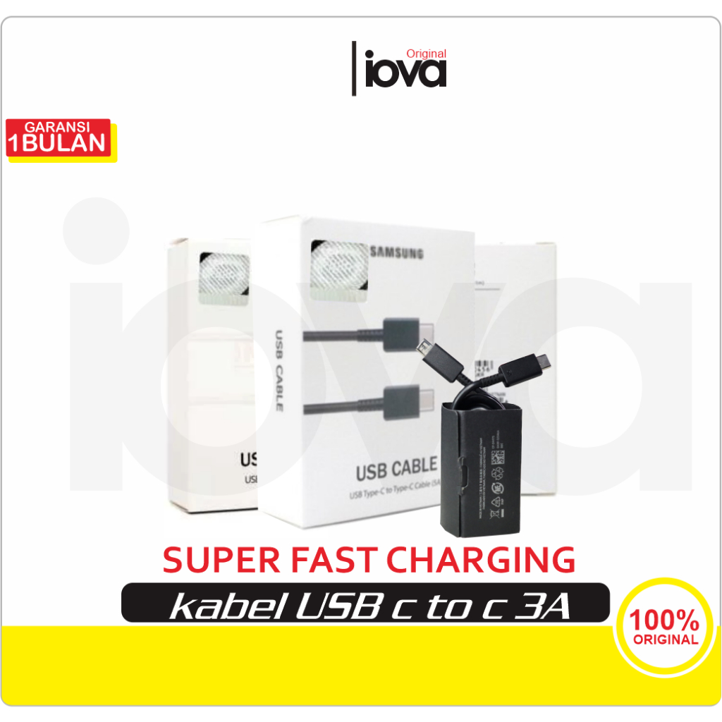 Jual Kabel Data Samsung 100% Original TYPE C to USB C 3A SUPER FAST ...