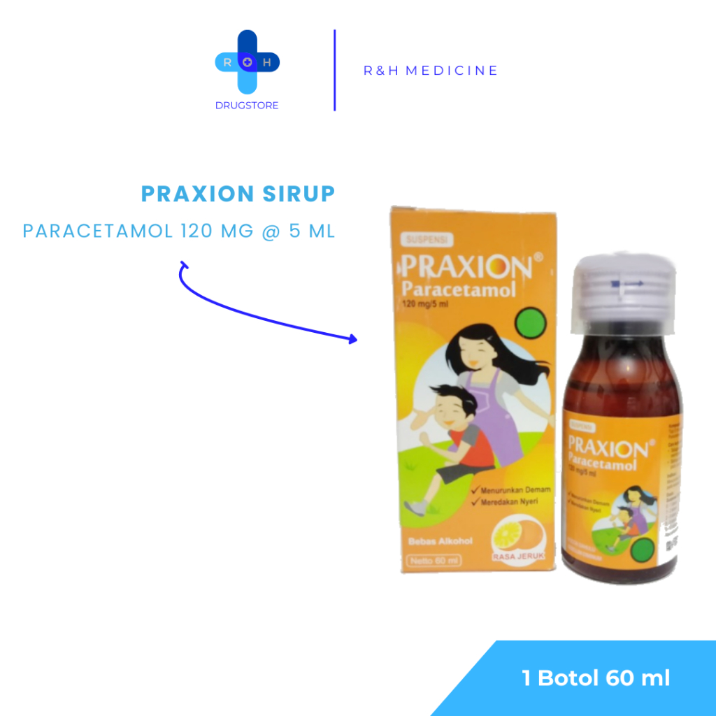 Jual PRAXION SUSPENSI PARACETAMOL 60 ML - SIRUP RASA JERUK - DEMAM ...