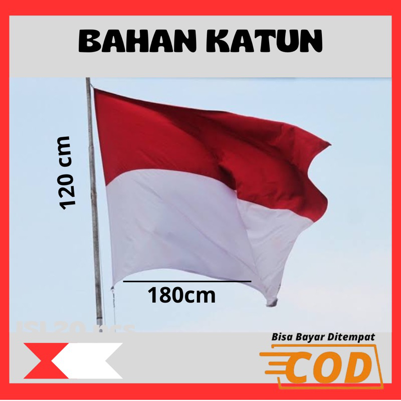 Jual BENDERA MERAH PUTIH SIZE 170x110cm BAHAN (KATUN) | Shopee Indonesia