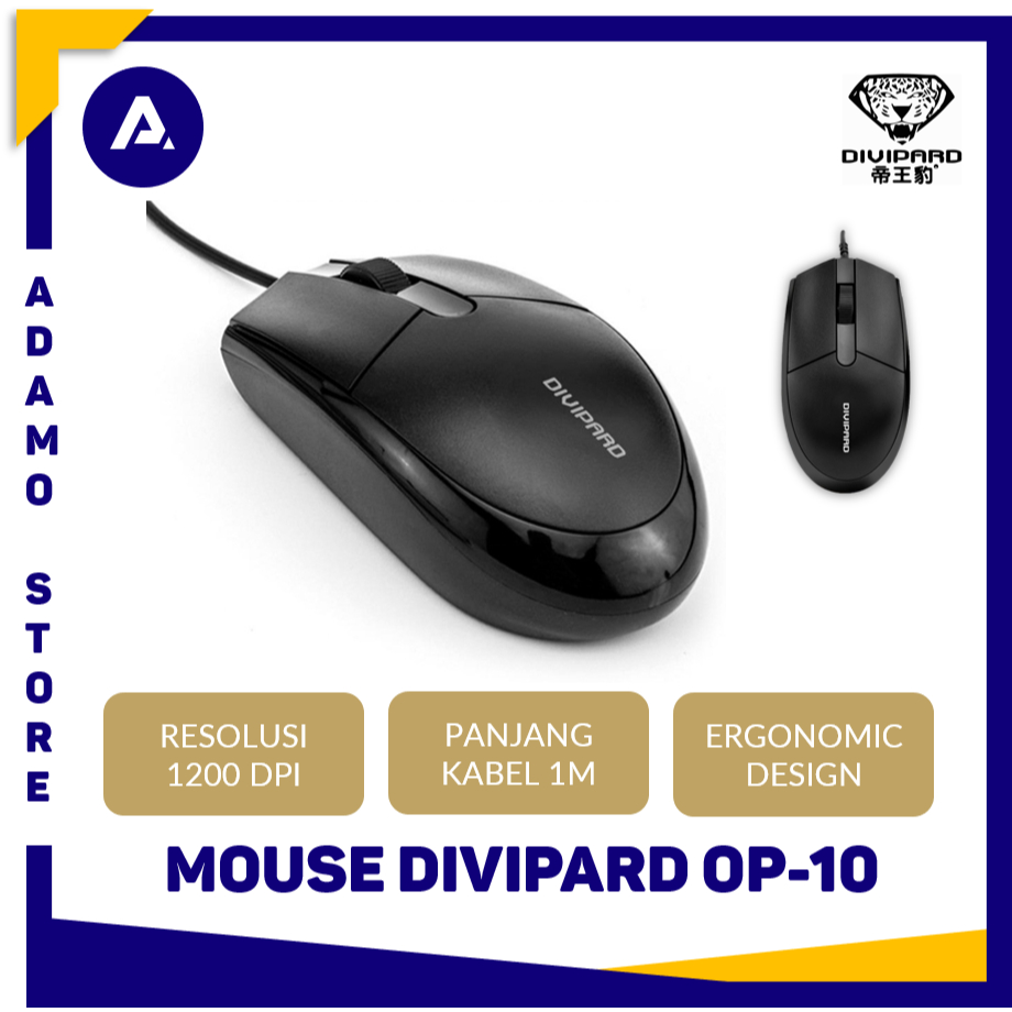 Jual Mouse Optical USB Divipard OP10 Mouse Kabel - Hitam | Shopee Indonesia