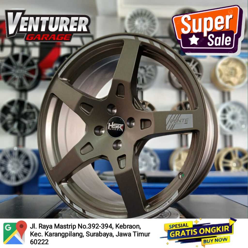 Jual Velg HSR palang 5 PROMO ring 18 4x100 lebar 8 rocky raize evo sedan murah pente mate bronze ...
