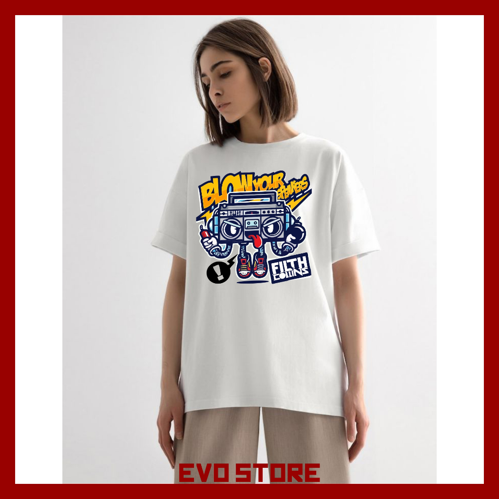 Jual EVO Baju Crew Neck Kaos Lengan Pendek Motif Doodle Art SImple Blow ...