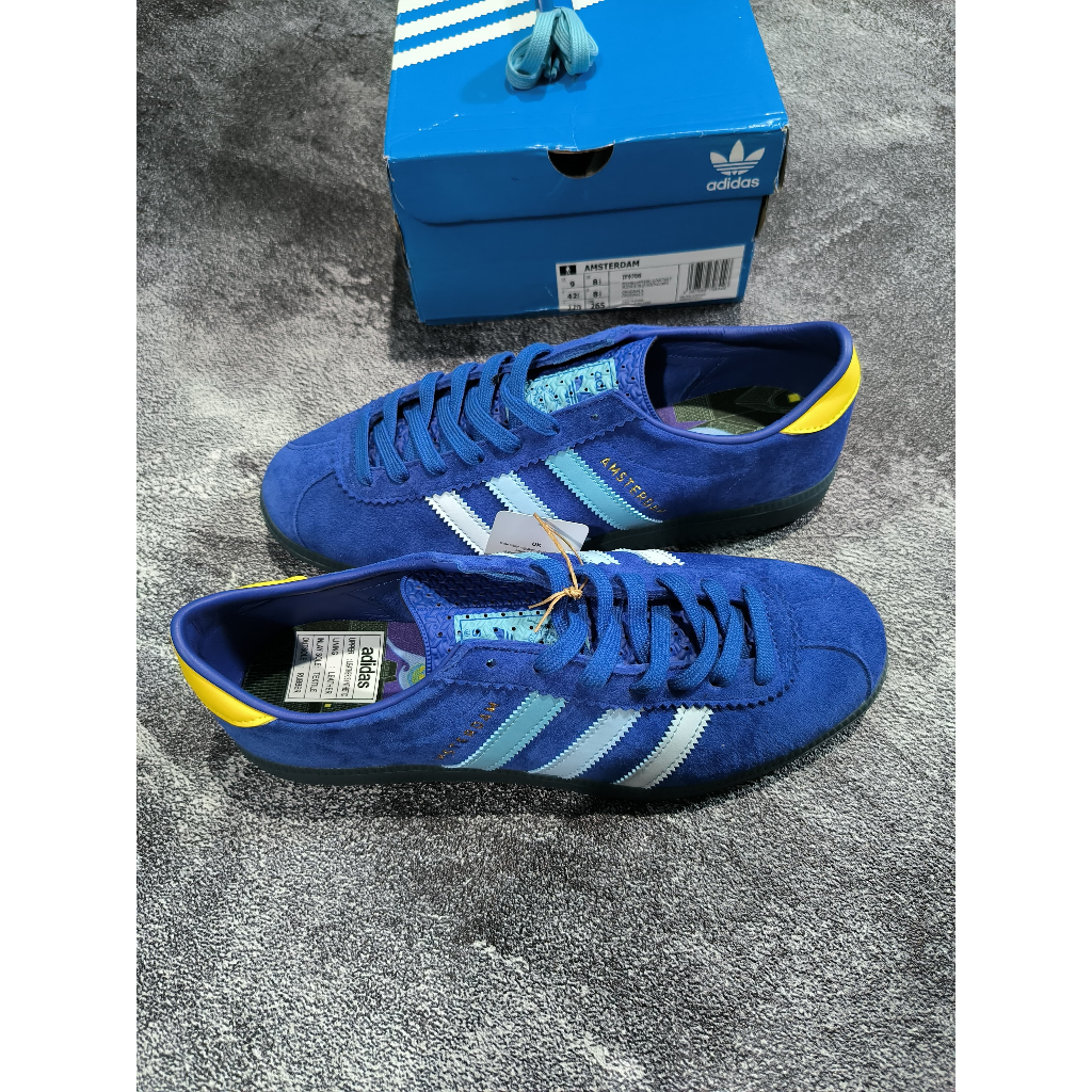 Jual Adidas Amsterdam Royal Blue Originals | Shopee Indonesia