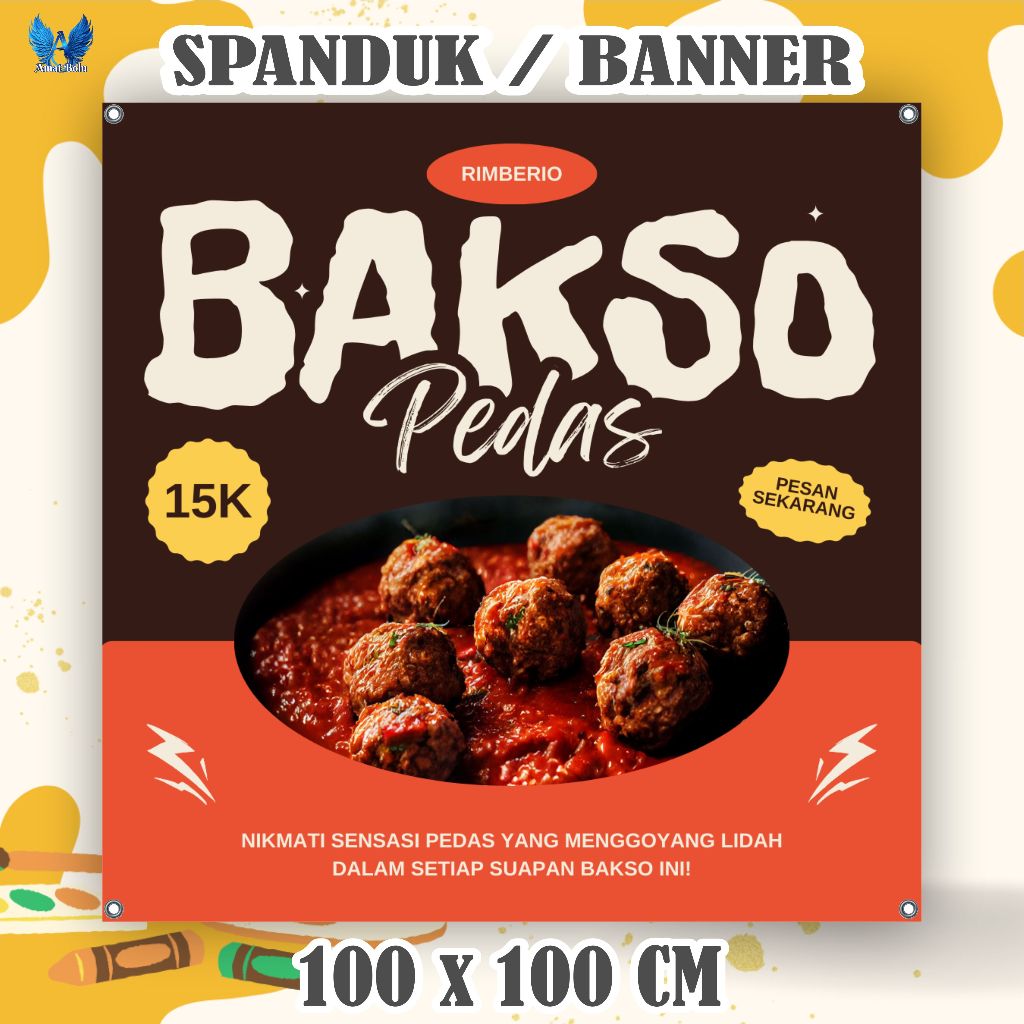 Jual Cetak Banner Cetak Spanduk BAKSO PEDAS BISA REQUEST | Shopee Indonesia