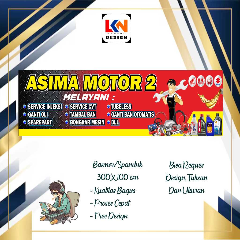 Jual spanduk banner ASIMA MOTOR reques design | Shopee Indonesia