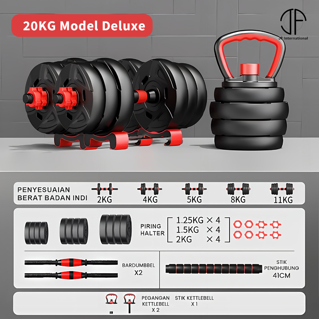 Jual 【Spot barang】Dumbbell set 20KG peralatan fitness barbel set 20 kg dengan perlindungan ...