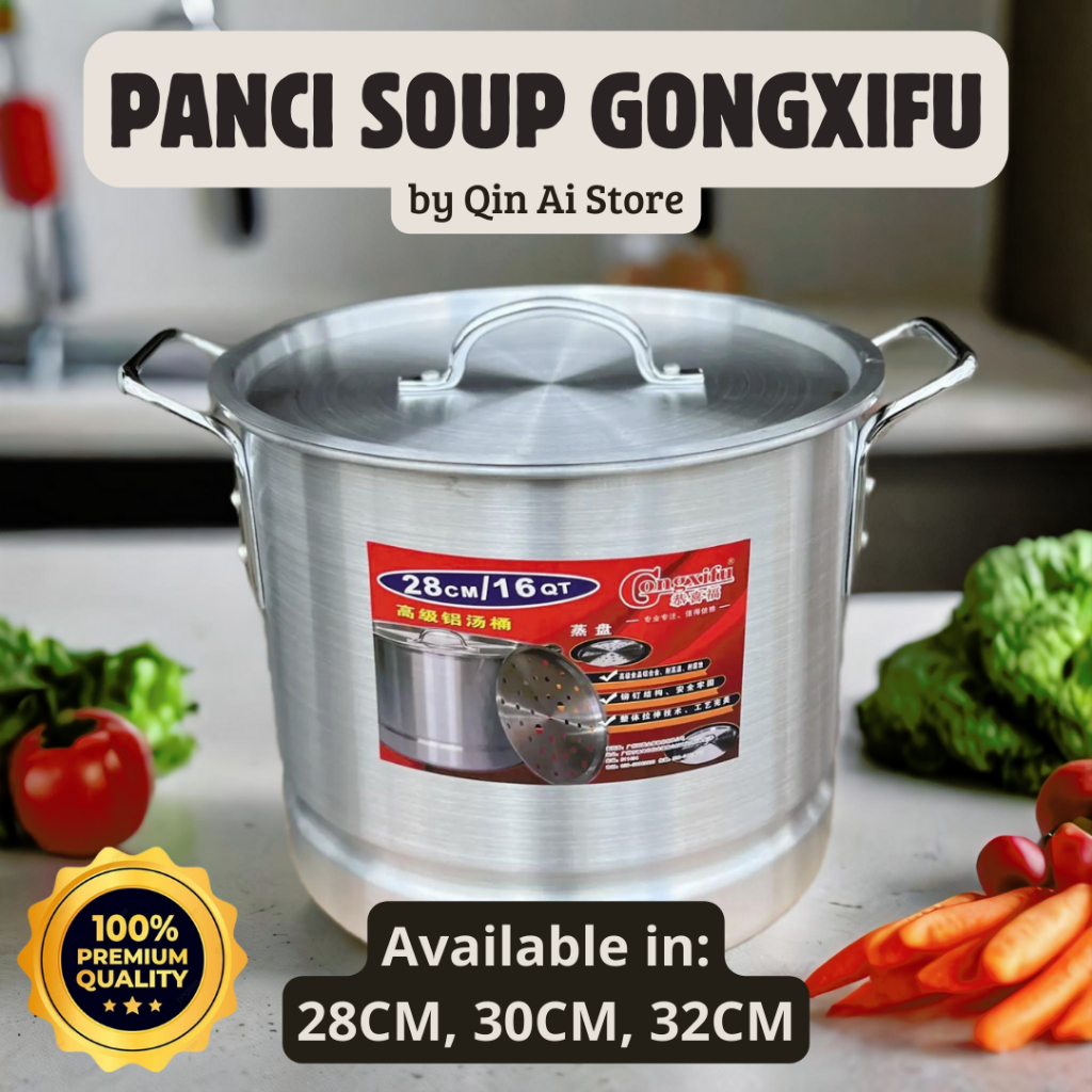 Jual QIN AI Panci Soup Alumunium dengan kukusan | Dandang Alumunium ...