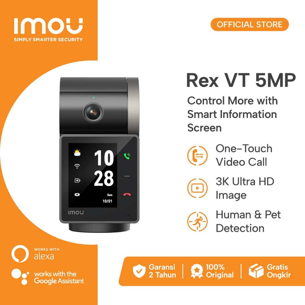 Jual IMOU Rex VT 5MP Smart IP Camera CCTV Wi-Fi Indoor (3K | Two-way ...