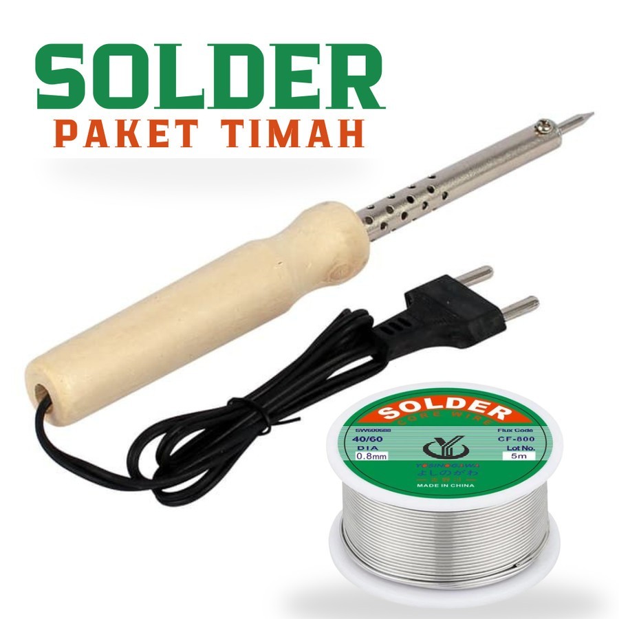 Jual PAKET SOLDER TIMAH - SOLDER LISTRIK GAGANG KAYU SET TIMAH ALAT ...