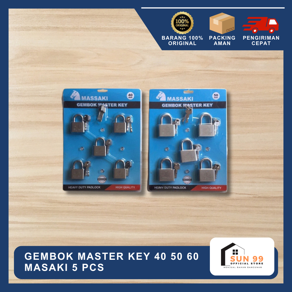 Jual Gembok MASTER Key 40 50 60 Masaki 5 Pcs Gembok Gudang / Toko ...