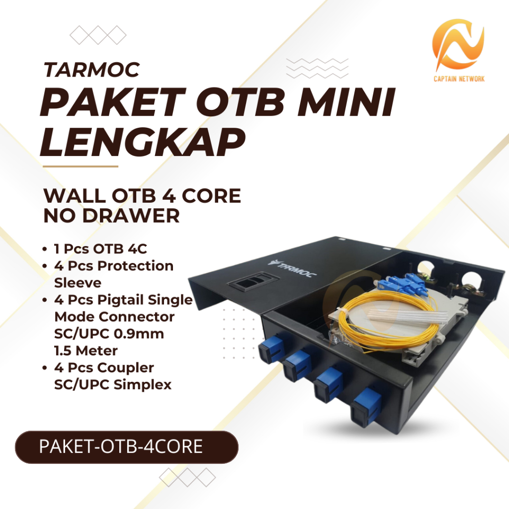 Jual Tarmoc Fiber Optic mini OTB 4 Core SC|Roset FO Besi 4C Lengkap Komplit | Shopee Indonesia