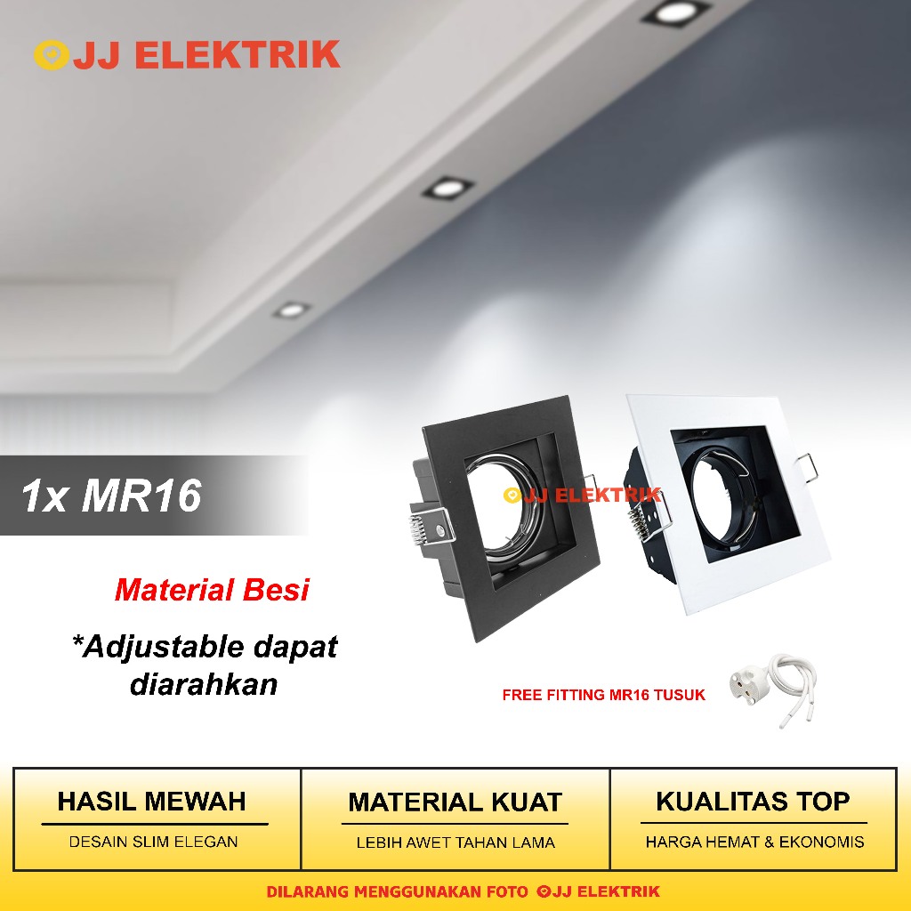 Jual Kap Lampu Downlight Halogen Kotak MR16 Spotlight Sorot Plafon Spot LED | Shopee Indonesia