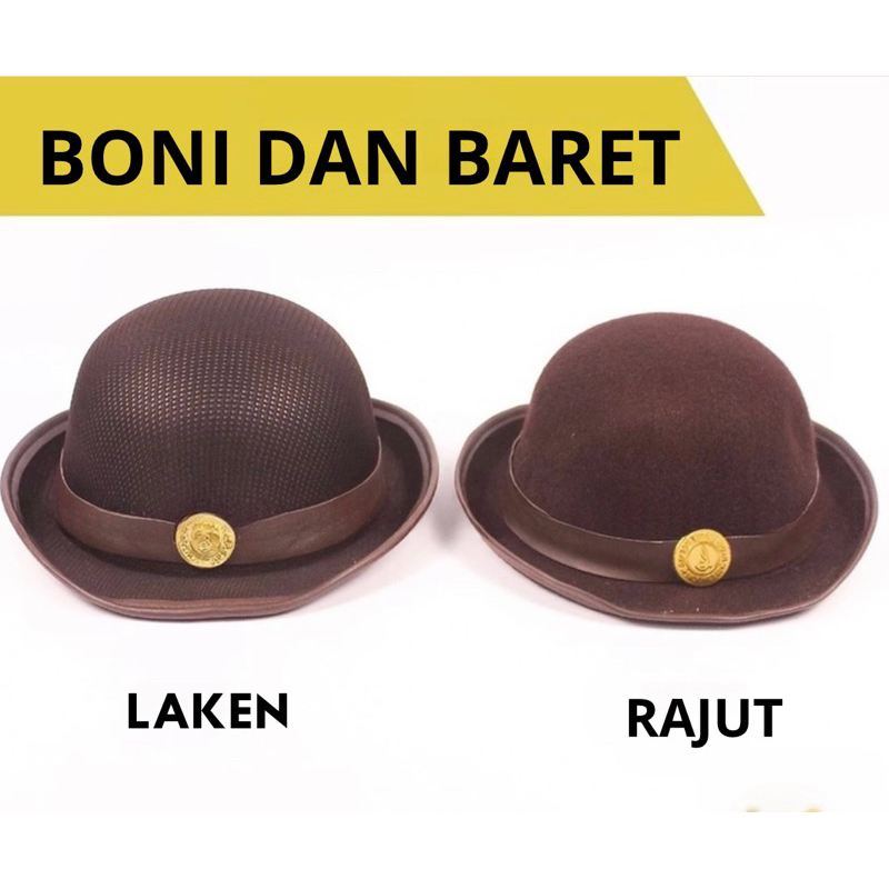 Jual TOPI PRAMUKA Boni dan Baret Pramuka Putri Boni Rajut & Laken Topi ...