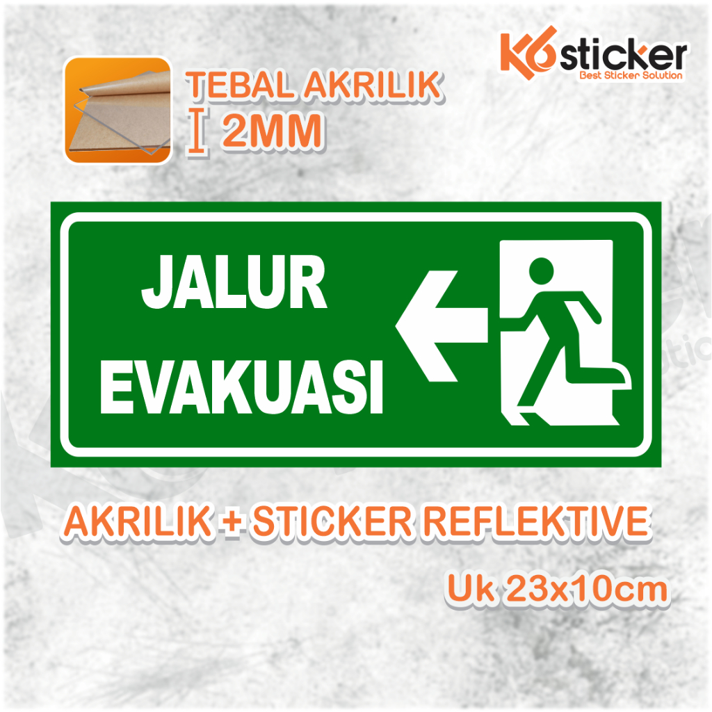 Jual Sign-Rambu akrilik Jalur Evakuasi ke kiri | Shopee Indonesia