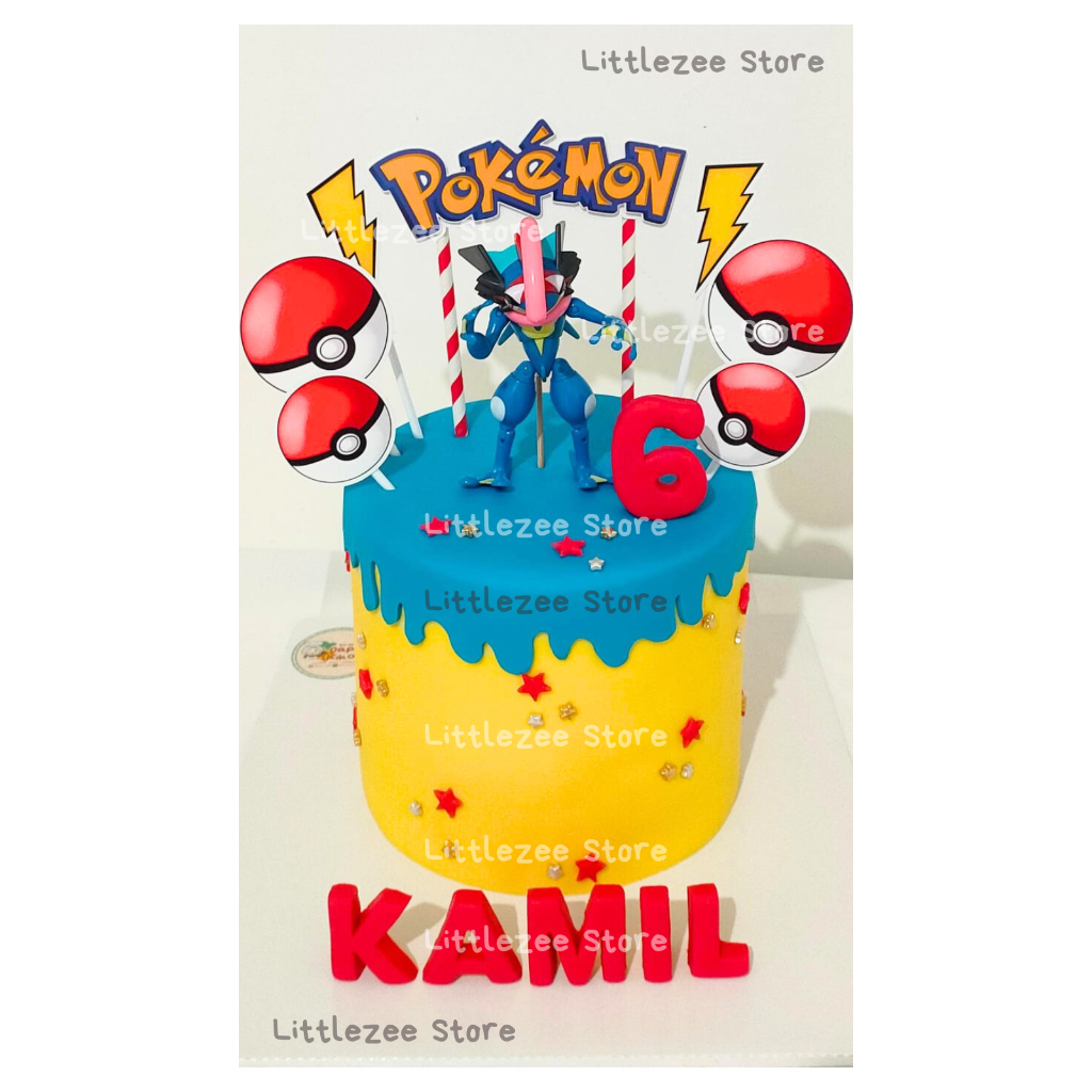 Jual topper cake simple pokemon / topper kue simple pokemon / hiasan ...