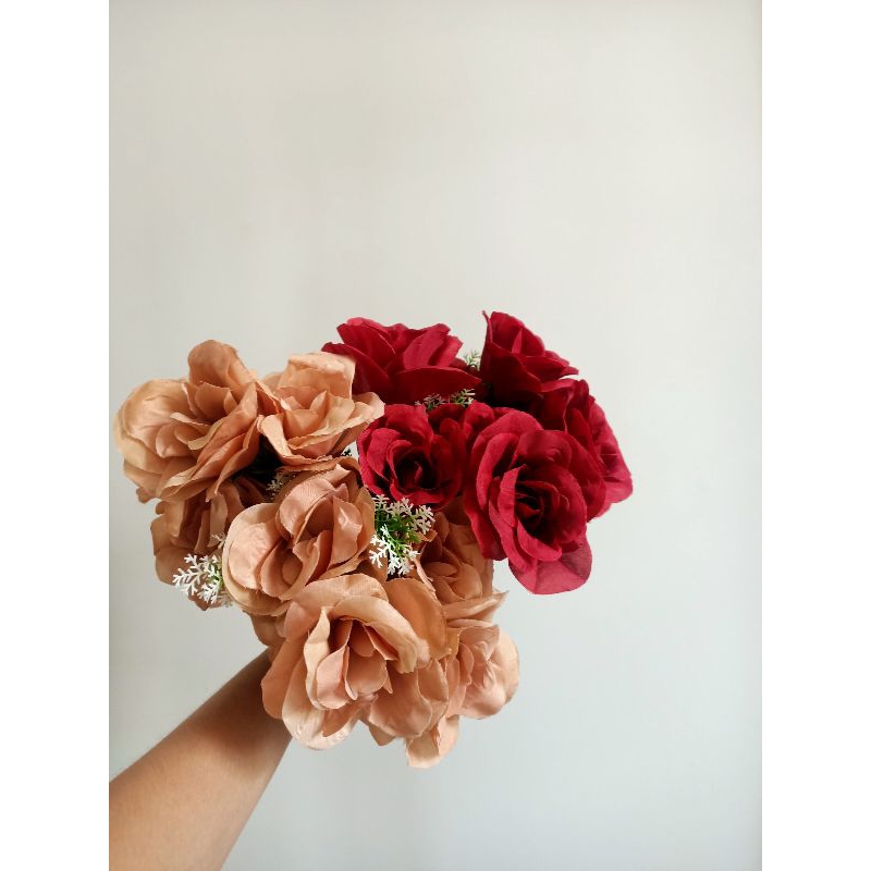 Jual BUNGA MAWAR WAVE / ROSE WAVE PLASTIK / BUNGA MAWAR PLASTIK / BUNGA ...