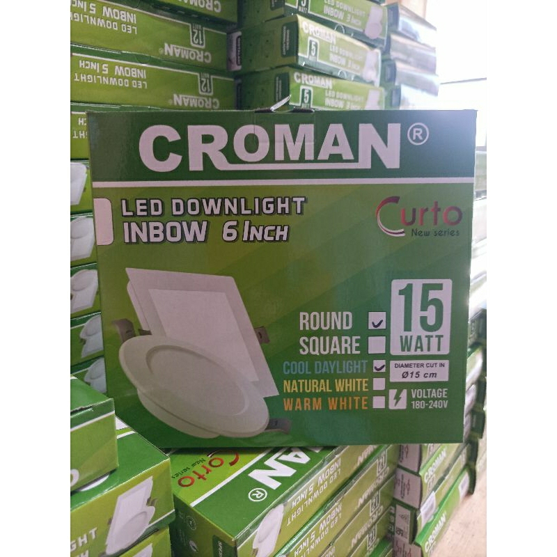 Jual Croman lampu panel / led downlight 15 watt putih 6 inch | Shopee ...