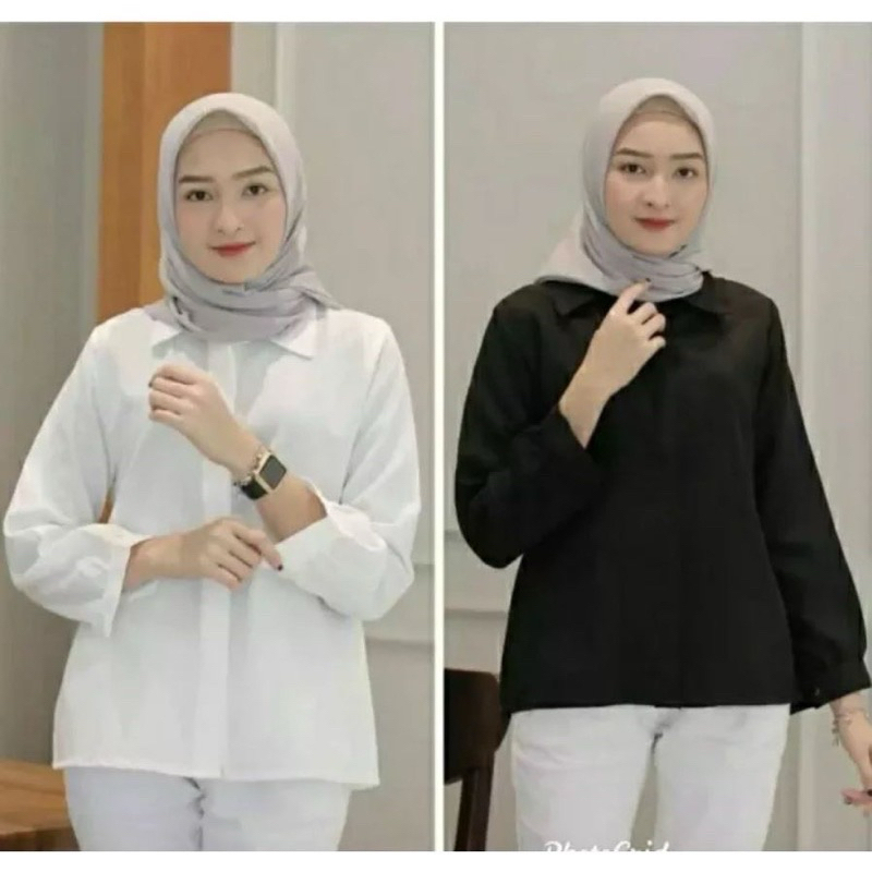 Jual Kemeja Putih Kerja Wanita Lengan Panjang | Atasan Putih Wanita ...