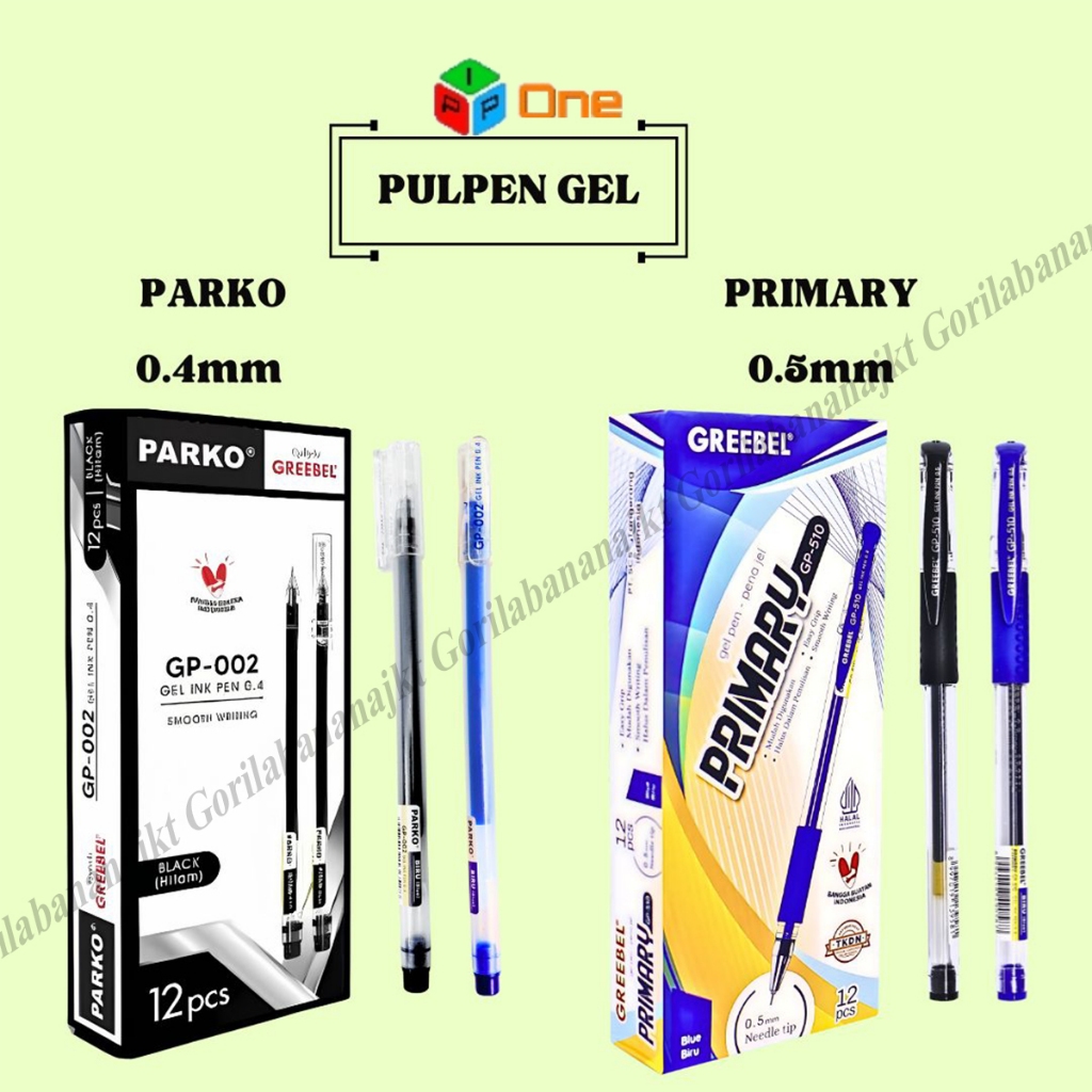 Jual Pen Gel Parko Greebel 0.4 GP-002 Ballpoin GP-510 PRIMARY 0.5 Pulpen satuan | Shopee Indonesia