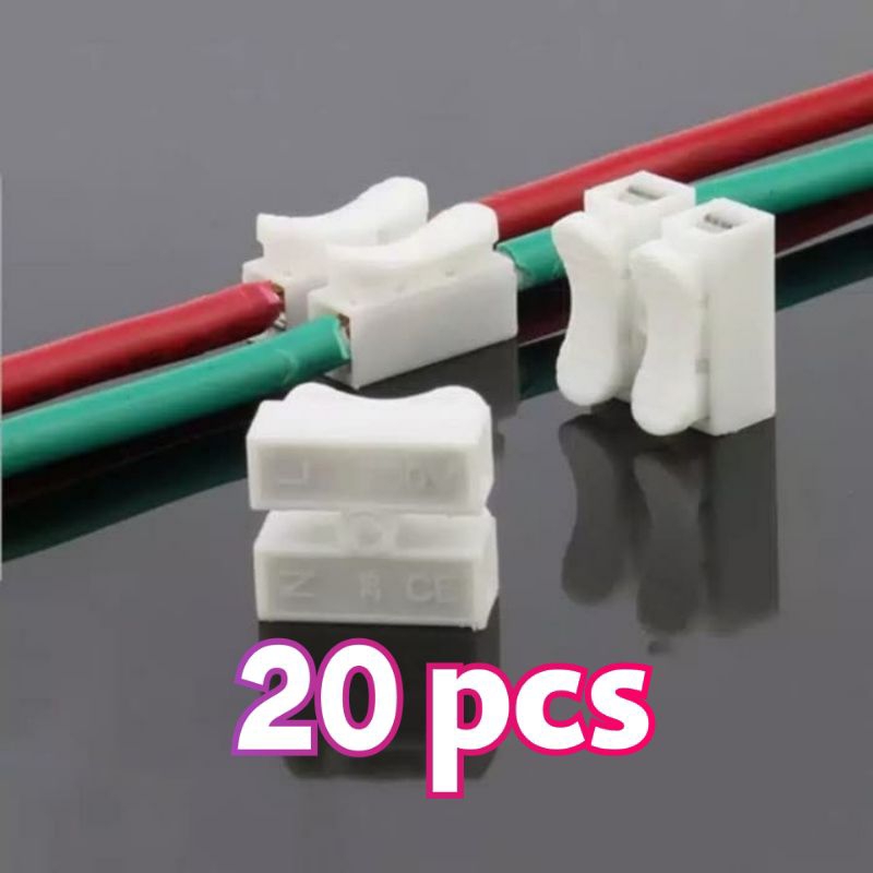 Jual quick konektor 2 kabel terminal sambungan connector spring CH 2 ...