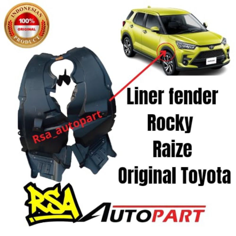 Jual liner fender ROCKY RAIZE Spakbor Depan Original Toyota | Shopee ...