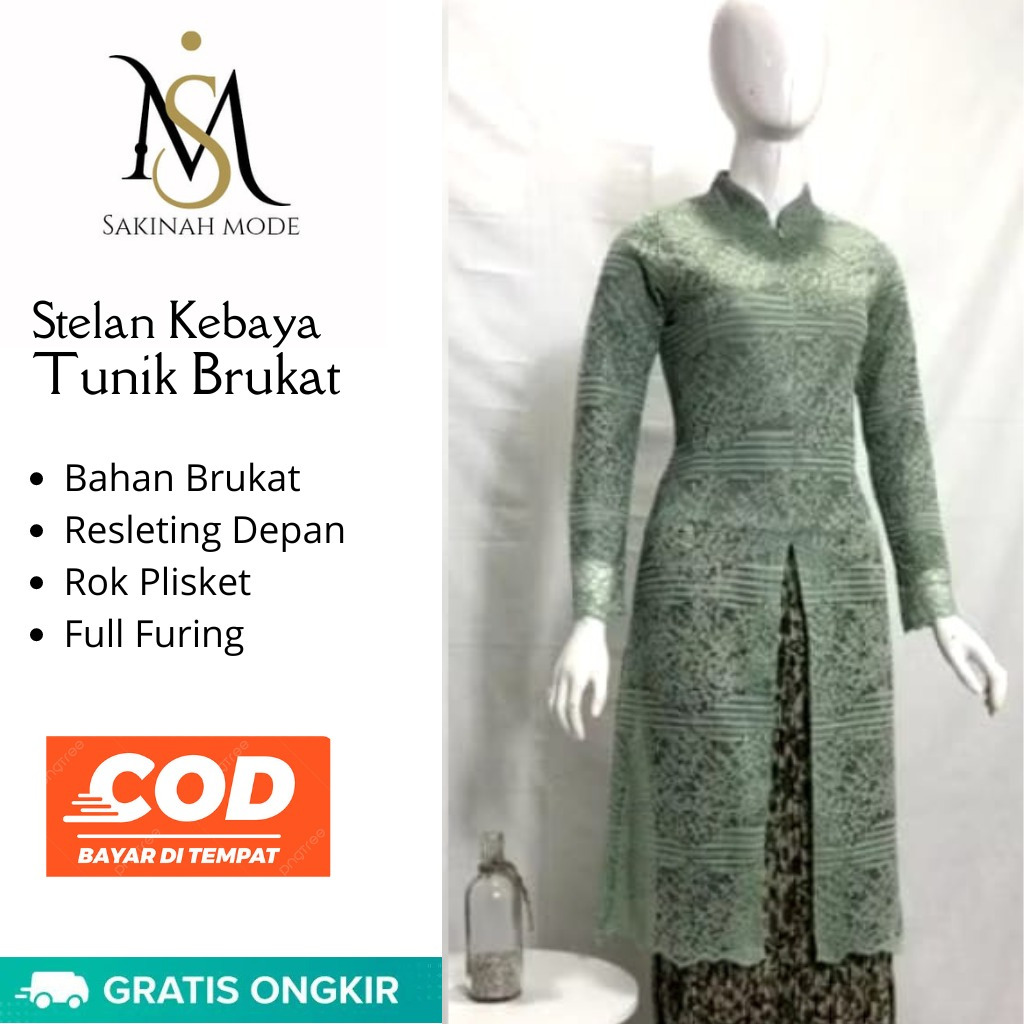 Jual Tunik Brokat Busui/ Kebaya Kekinian/ Kebaya Brokat Terbaru/Stelan ...
