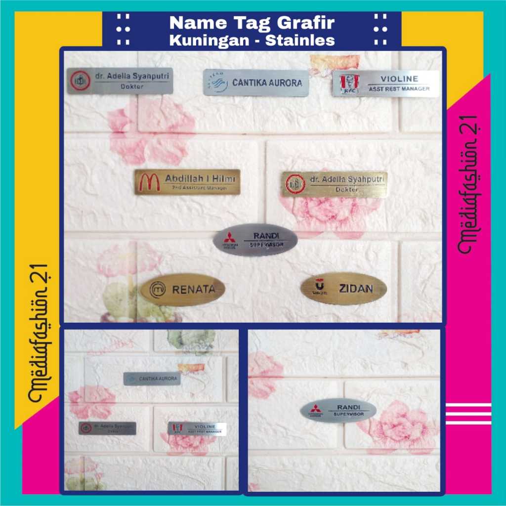 Jual Name Tag / Papan Nama Grafir (Timbul / Tanpa Lapisan Resin Diatas ...