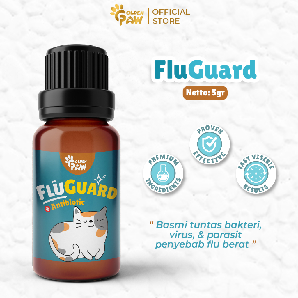 Jual Golden Paw - FLU-GUARD 5gr Obat Kucing Flu Berat Susah Sembuh dan ...