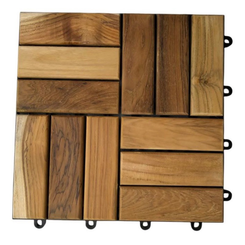 Jual Decking tile / Lantai kayu mozaik ukuran 30x30 Teras+kolam+taman ...