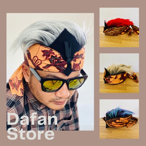 Jual Iket Kepala Sunda Rambut Palsu atau Udeng Jawa dengan Bahan ...