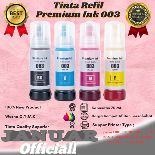 Jual Tinta Refill Epson 003 Ink Printer Epson L1110 L3210 L3110 L3210 ...