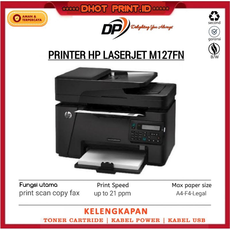 Jual PRINTER HP LASERJET PRO MFP M127FN MULTIFUNGSI A4-F4 | Shopee ...