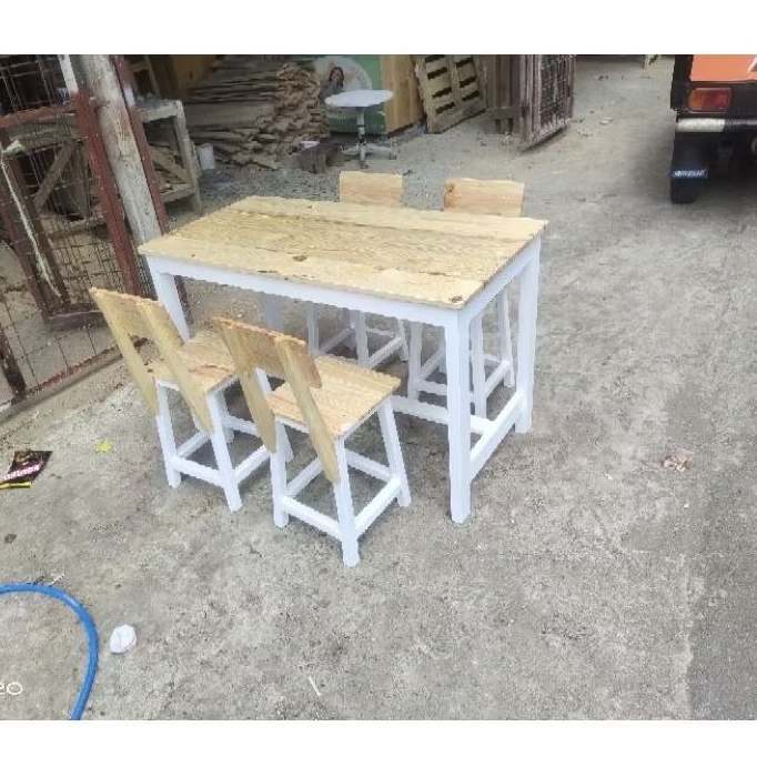Jual meja makan kayu jati belanda/meja bar cafe/meja kayu minimalis/meja makan/meja serba guna ...