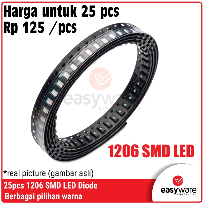 Jual 25x LED SMD 1206 Merah/Hijau/Biru/Kuning/Putih/Oranye/Putih Hangat 1206 SMD LED Diode Red ...