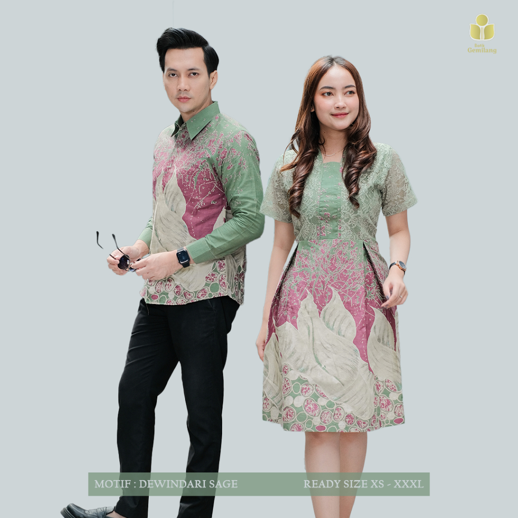 Jual BATIK GEMILANG - Motif Dewndari Sage | Shopee Indonesia