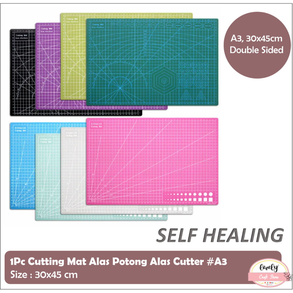 Jual LovelyCraftStore | PVC Rubber Cutting Mat A3 uk 30x45cm bolak ...