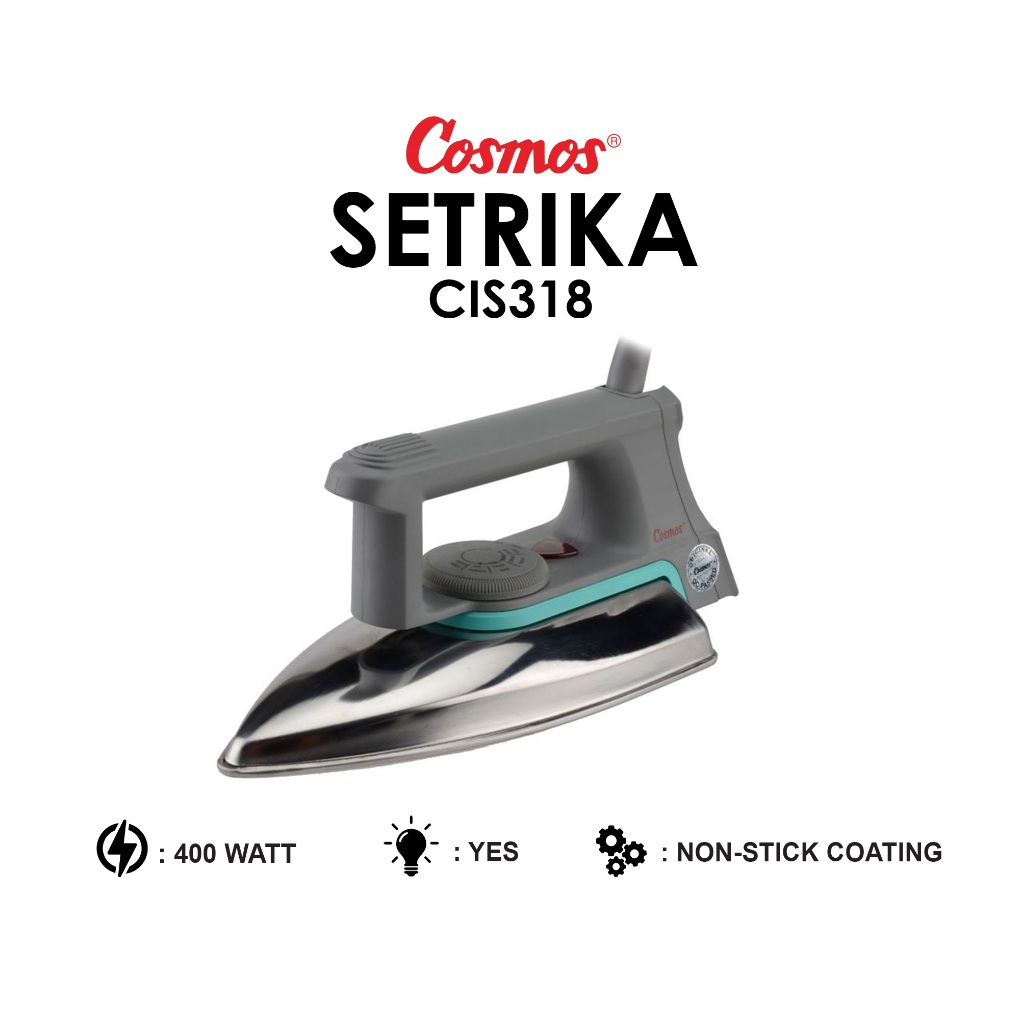 Jual Cosmos CIS318 Setrika Stainless Listrik 400 Watt CIS-318 | Shopee ...