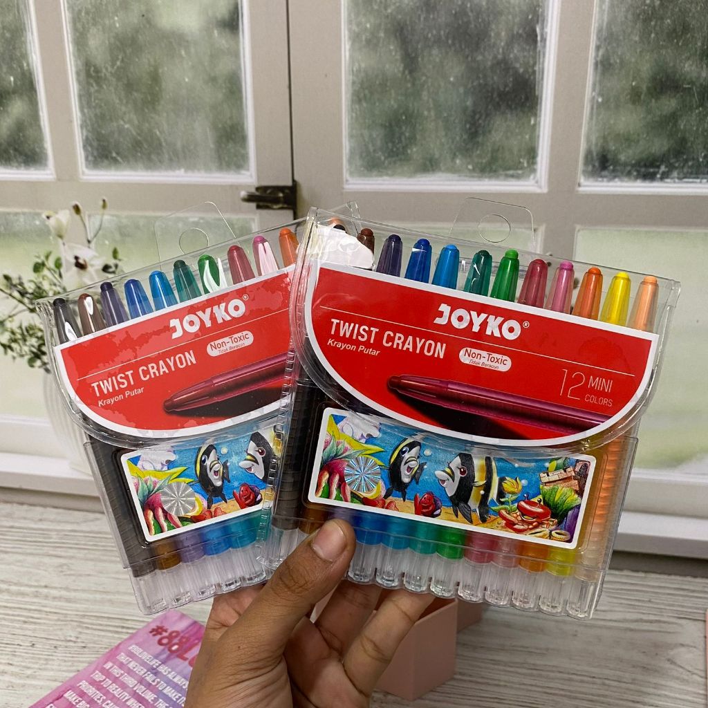 Jual Krayon Twist JOYKO MINI ISI 12 PCS KR-1387 - crayon putar bisa ...