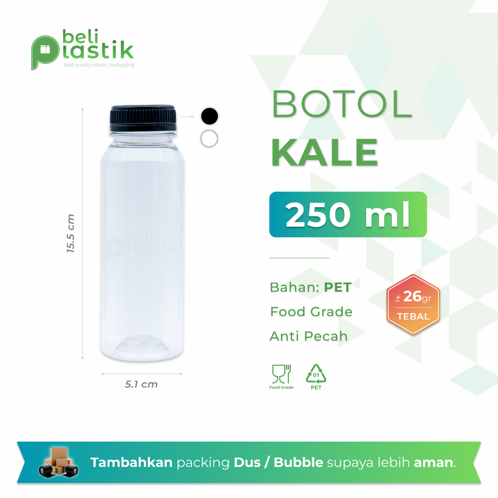 Jual Botol Kale 250 ml Tebal PET Botol Minuman Kopi Susu Jus Botol Plastik Kale Bulat 250ml ...