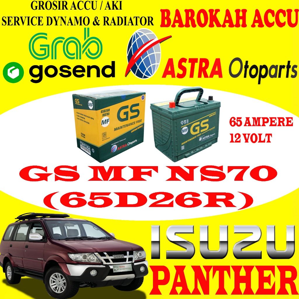 Jual AKI MOBIL ISUZU PANTHER GS MF NS70 / 65D26R , 65 AH ASTRA OTOPARTS ...