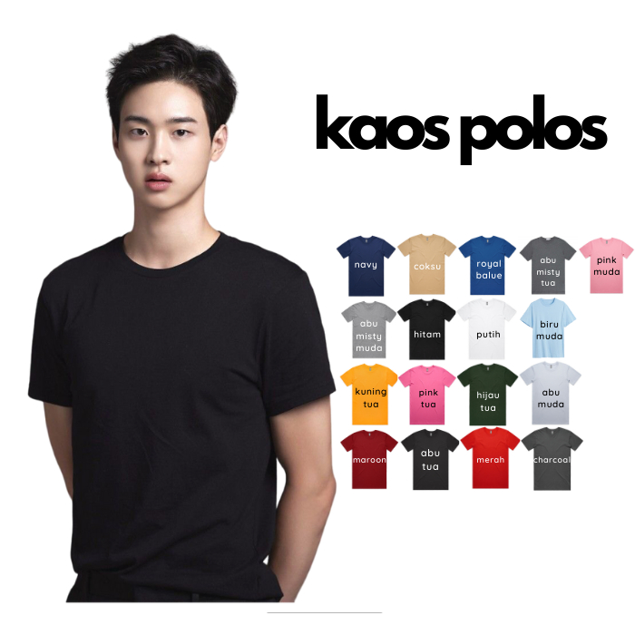 Jual KAOS POLOS PRIA UNISEX / KAOS POLOS REGULAR / TSHIRT POLOS BASIC ...
