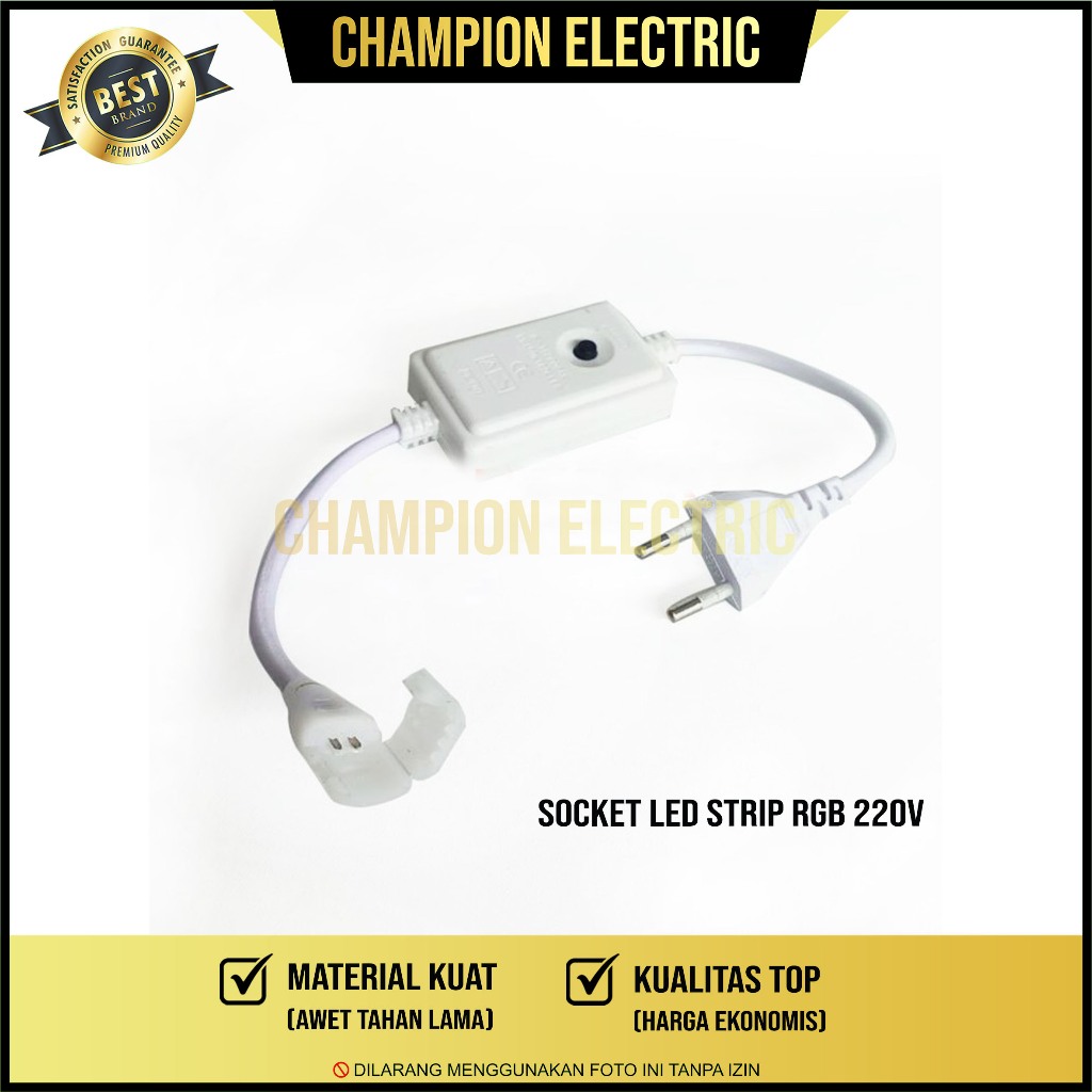 Jual Socket Colokan Lampu LED Strip Warna Warni Selang RGB 220V ...