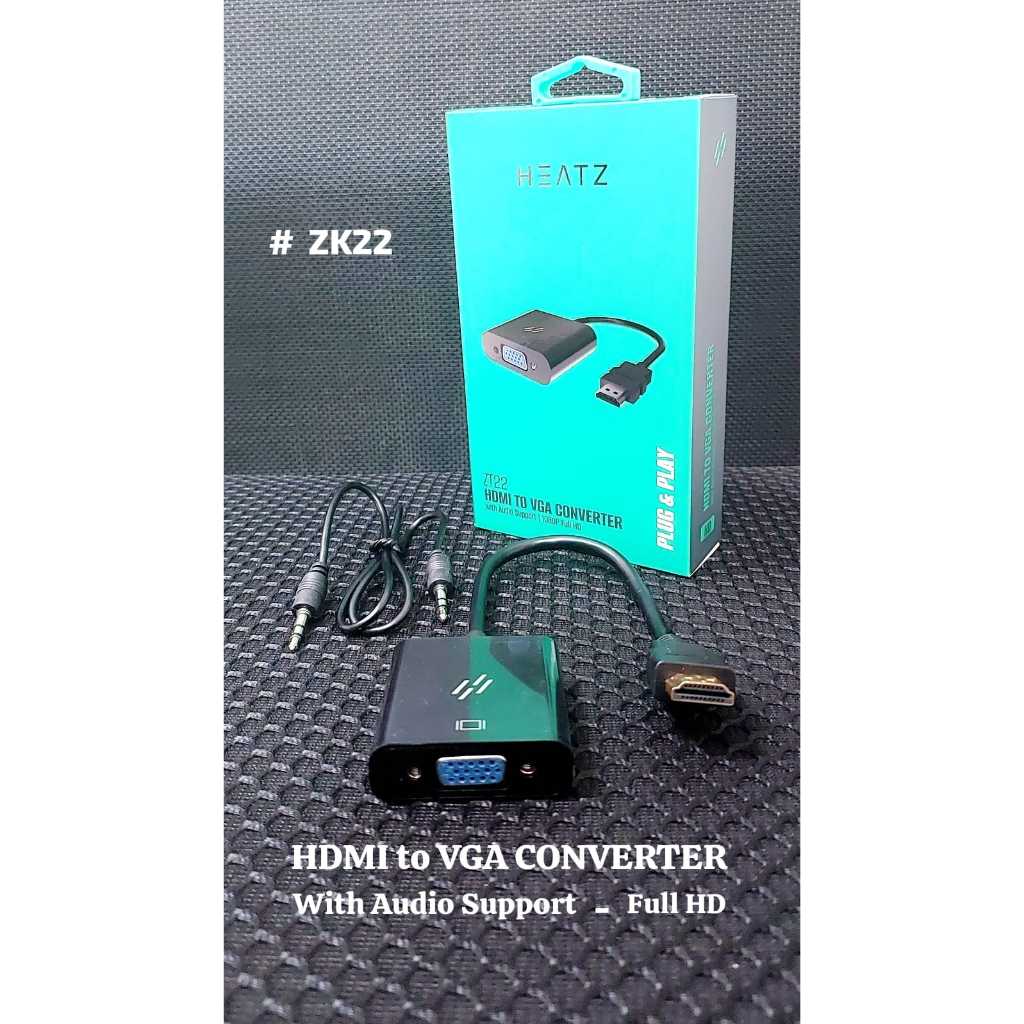 Jual ZT22 HDMI TO VGA CONVERTER HEATZ 1080P FULL HD WITH AUDIO SUPPORT ...