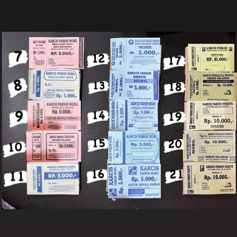 Jual KARCIS PARKIR MOBIL TRUK 4000 5000 6000 7000 8000 10000 | Shopee ...