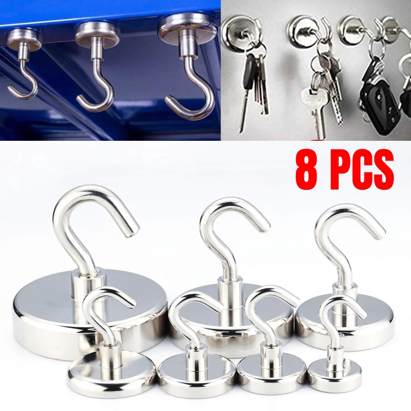 Jual Magnet Gantungan Round Hook Strong Neodymium 8 PCS | Shopee Indonesia