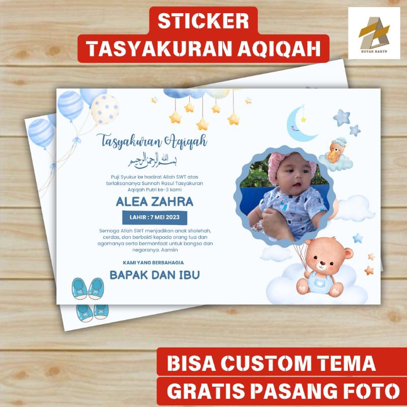 Jual sticker aqiqah tasyakuran anak perempuan / sticker aqiqah bayi ...