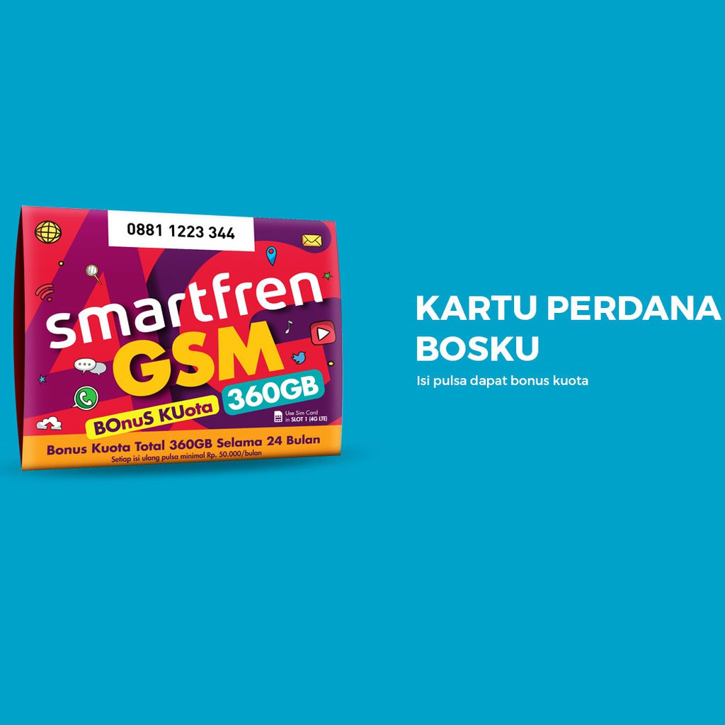 Jual KARTU PERDANA SMARTFREN BOSKU GSM BONUS KUOTA 15GB SELAMA 24 BULAN ...